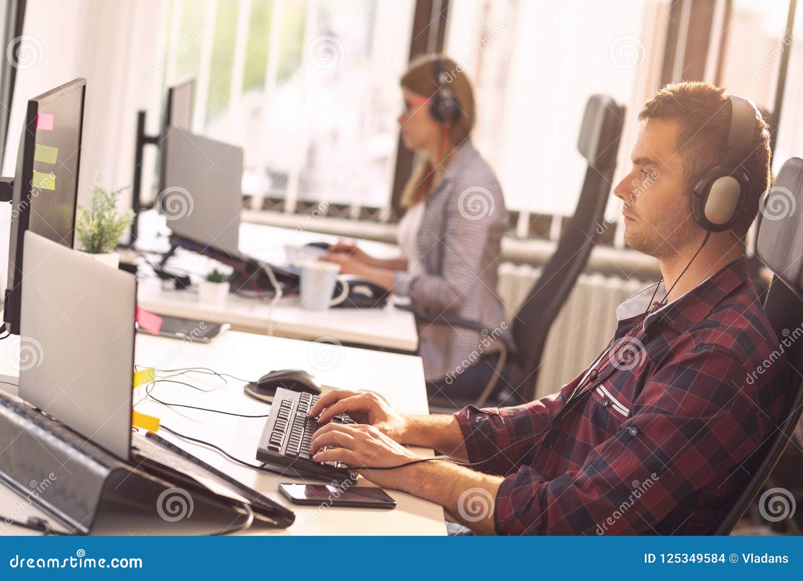 It support team working stock photo. Image of laptop - 125349584