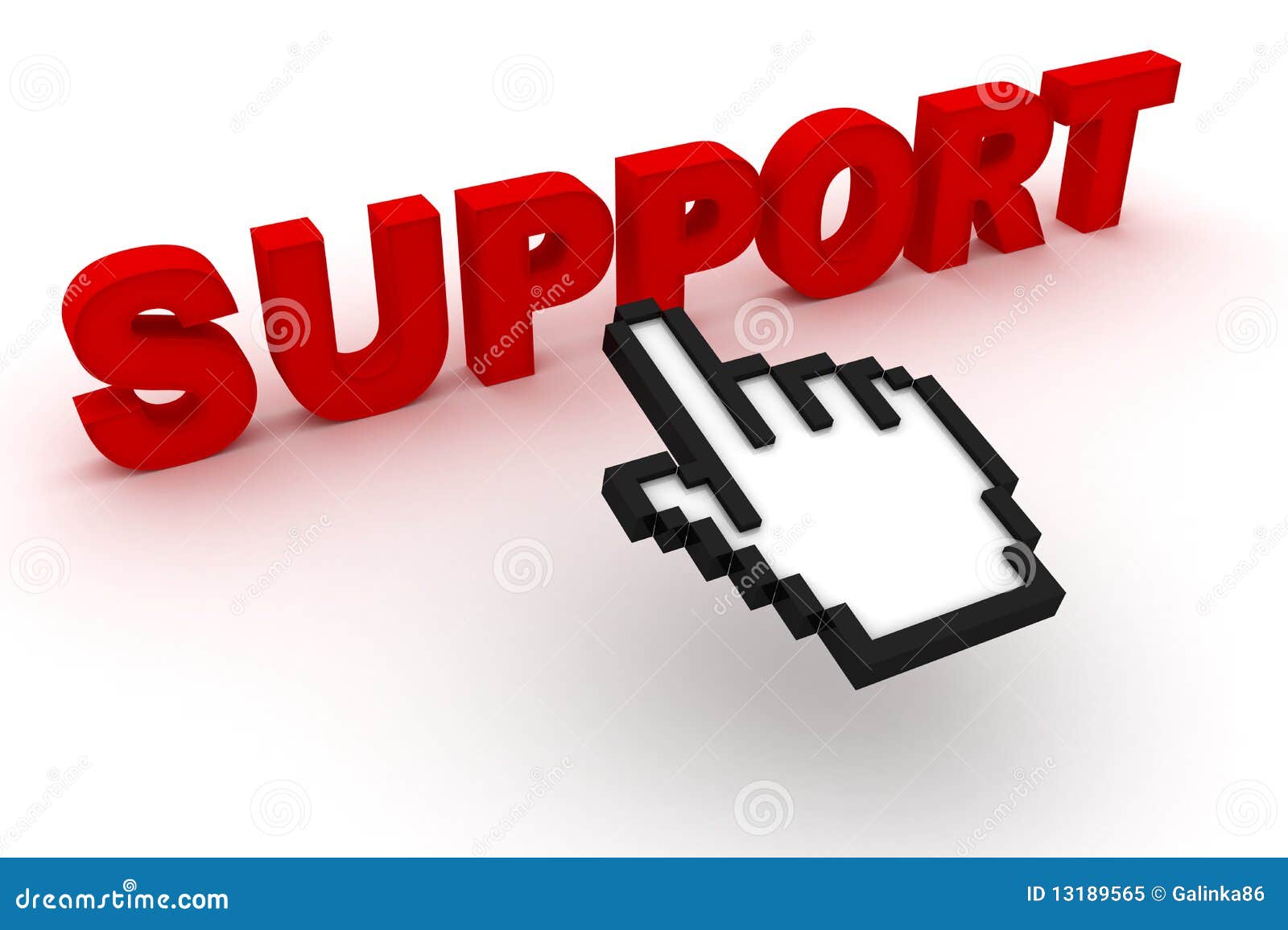 Support Text with Computer Cursor Stock Illustration - Illustration of ...