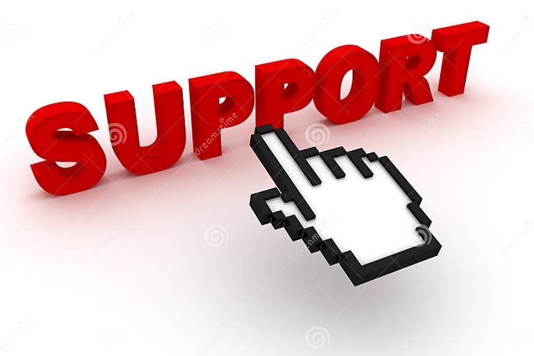 Support Text with Computer Cursor Stock Illustration - Illustration of ...