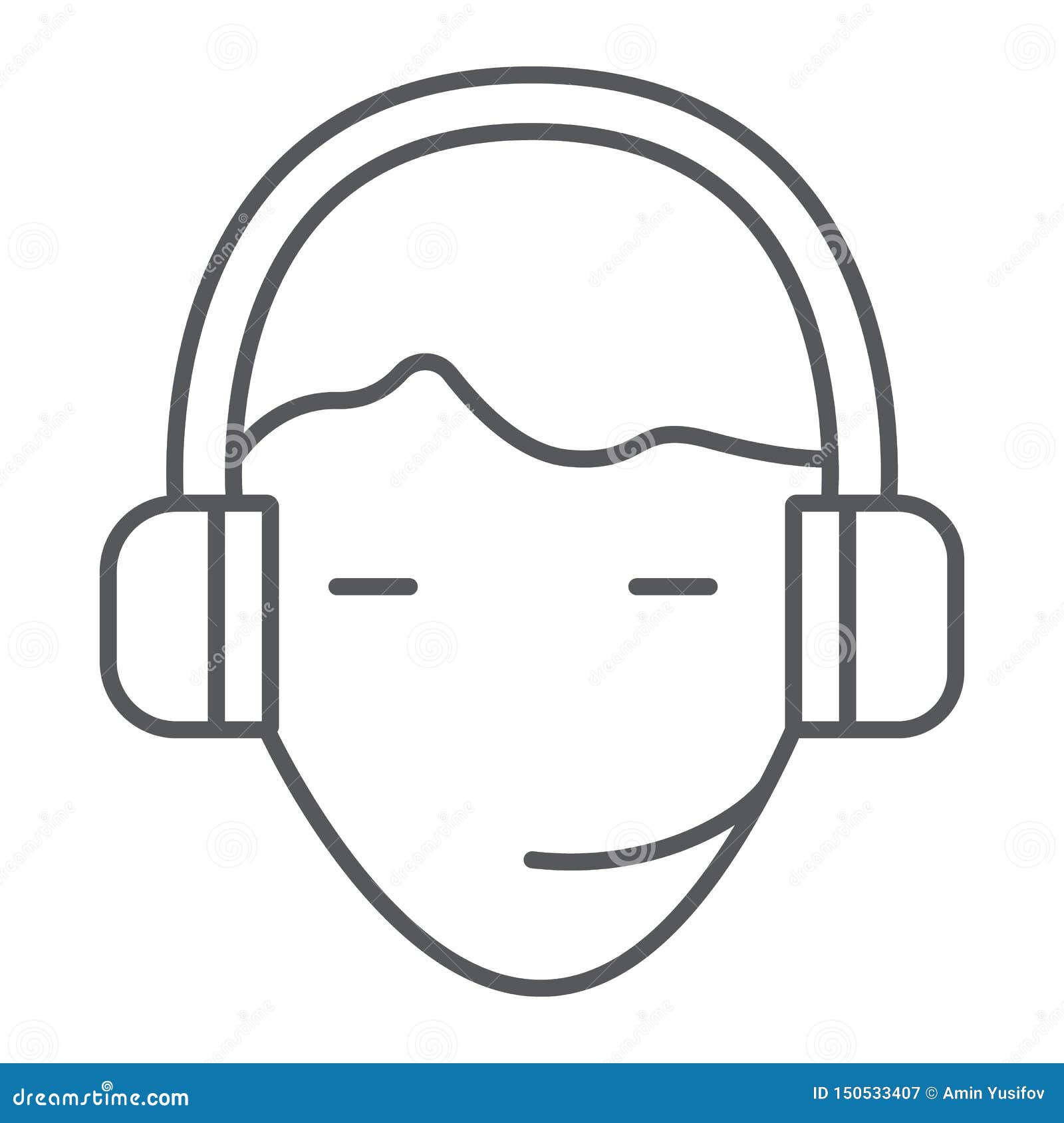 Support Thin Line Icon, Service and Assistance, Headset Sign, Vector ...