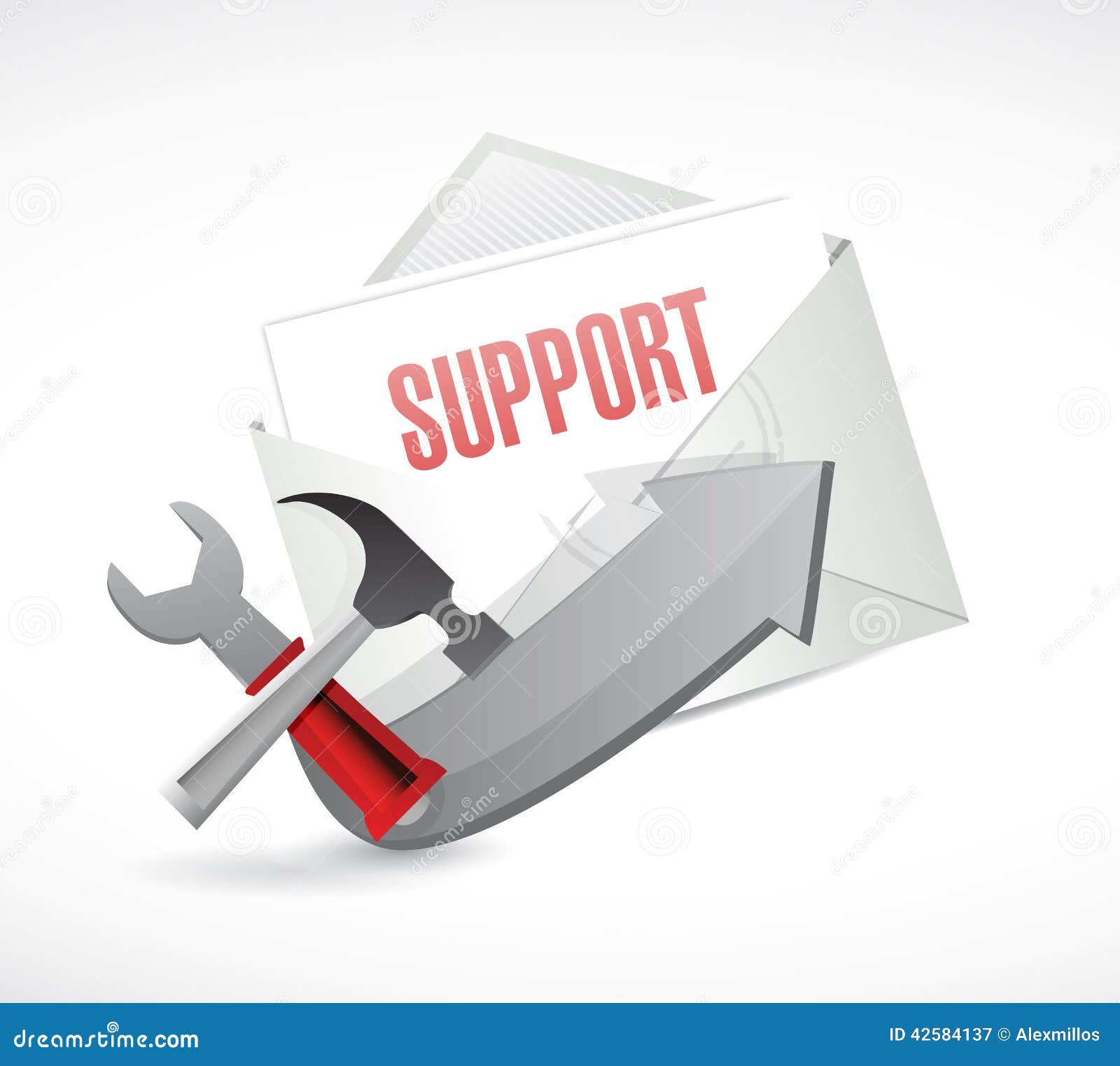 Support Tools Envelope Email Illustration Design Stock Illustration ...