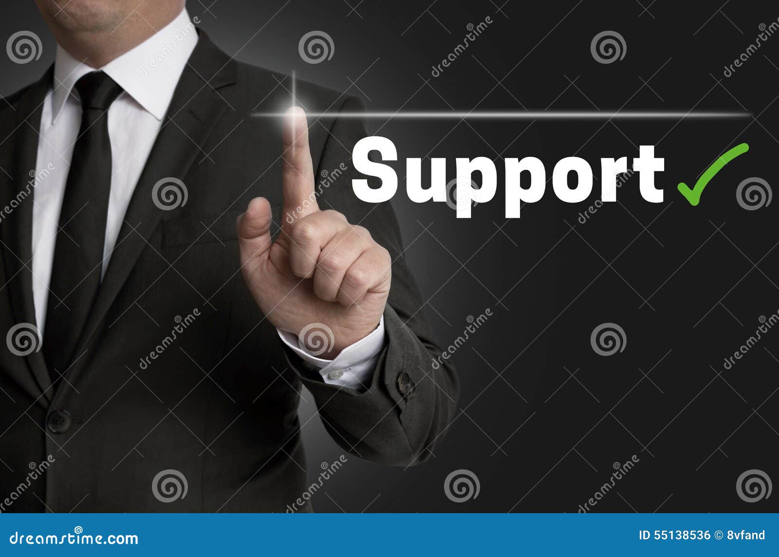 Support Touchscreen is Operated by Businessman Stock Photo - Image of ...
