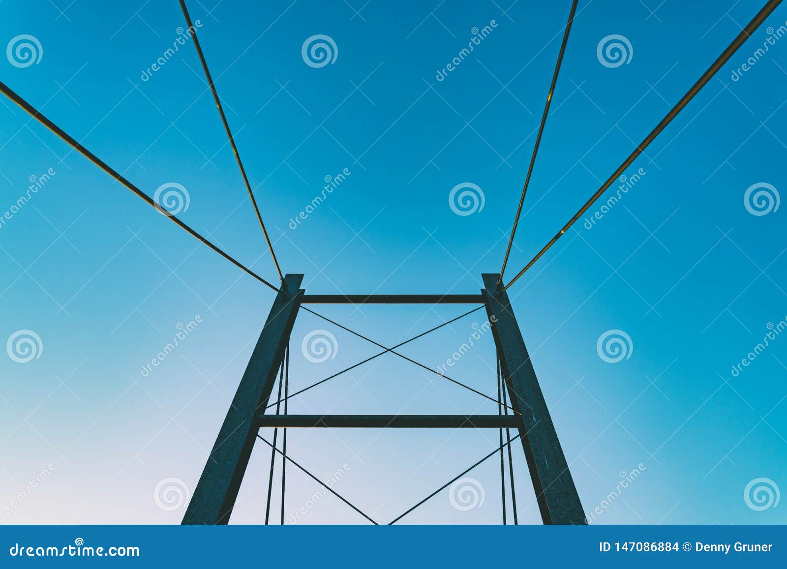 Support Tower or Framework and Suspension Cables Stock Photo - Image of ...