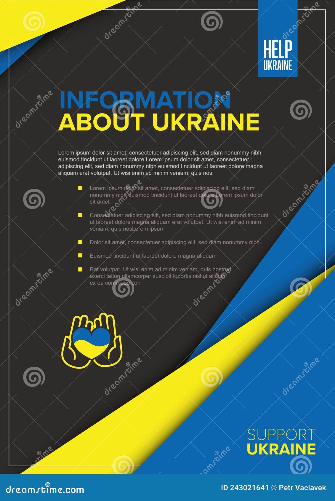 Support Ukraine Content A4 Poster Template Stock Vector - Illustration ...