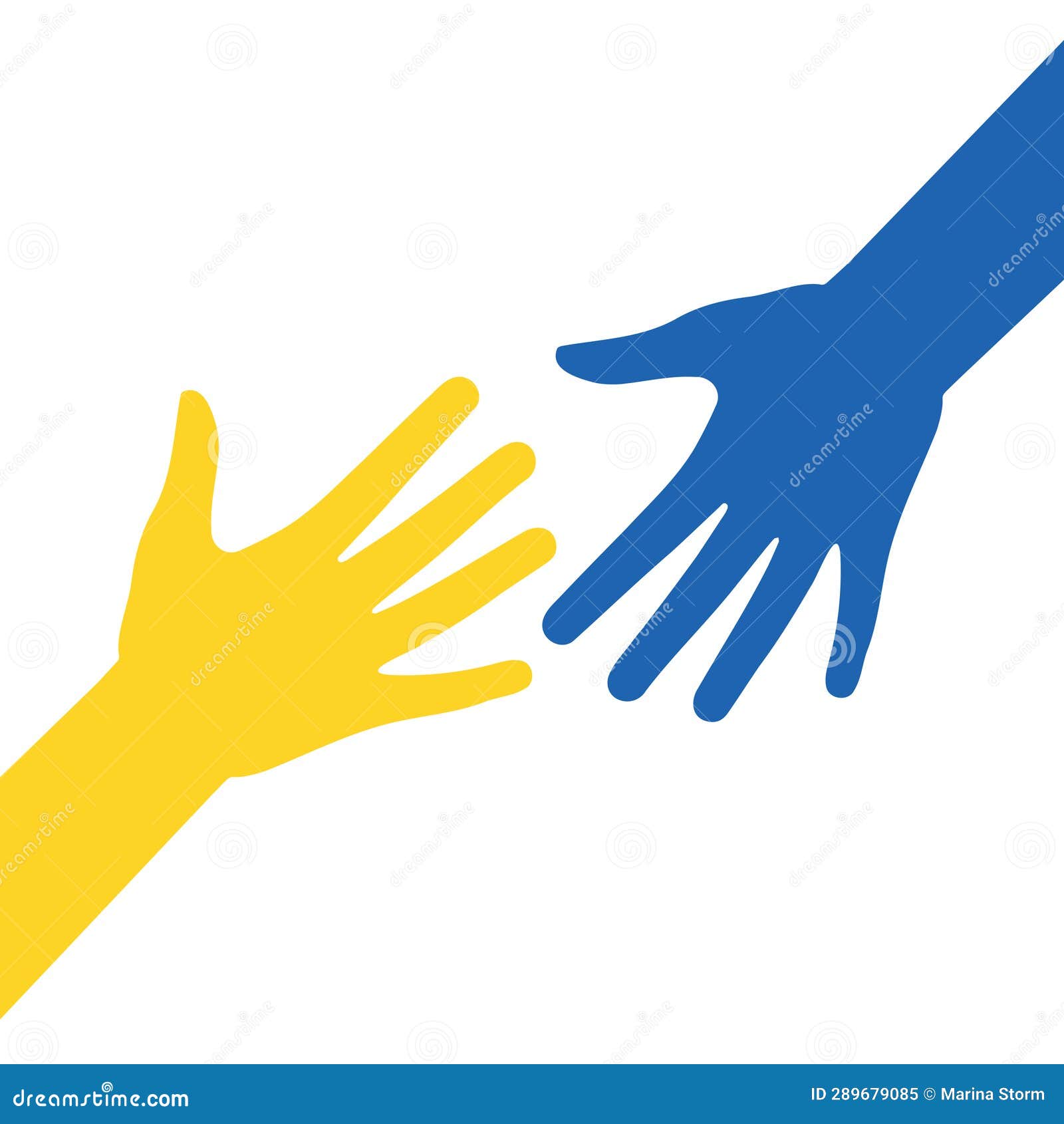 Support Ukraine. Help, Save, Pray for. Two Hands Colors of Ukraine Flag ...