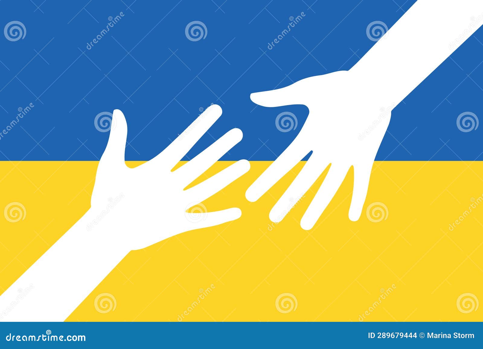 Support Ukraine. Help, Save, Pray for. Two Hands Colors of Ukraine Flag ...