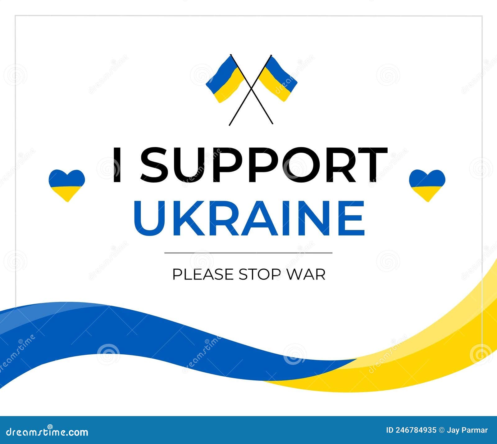 Support Ukraine Message of Peace Facebook Post Stock Illustration ...