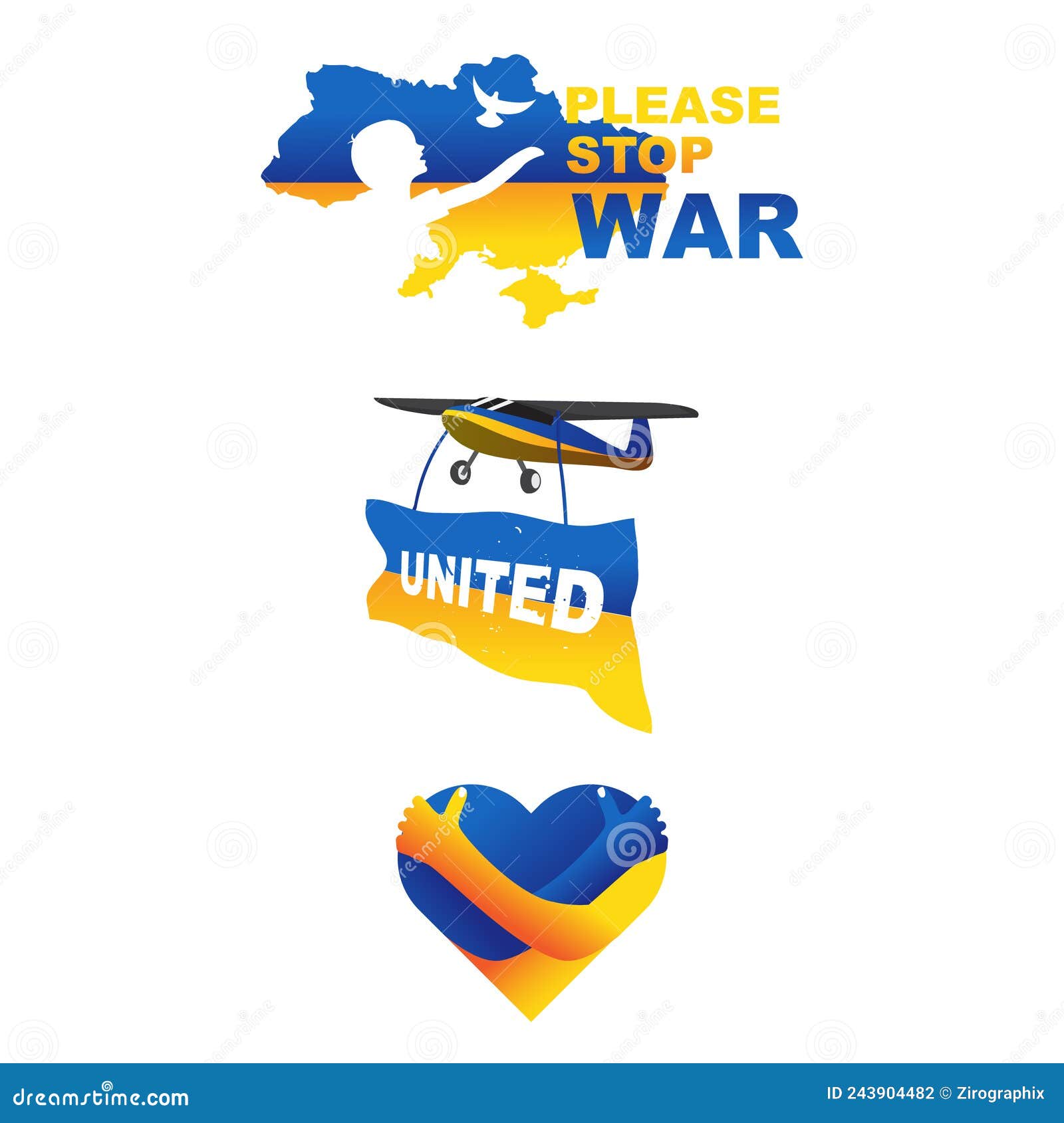 Support for Ukraine Vector Art Illustration Design Stock Vector ...