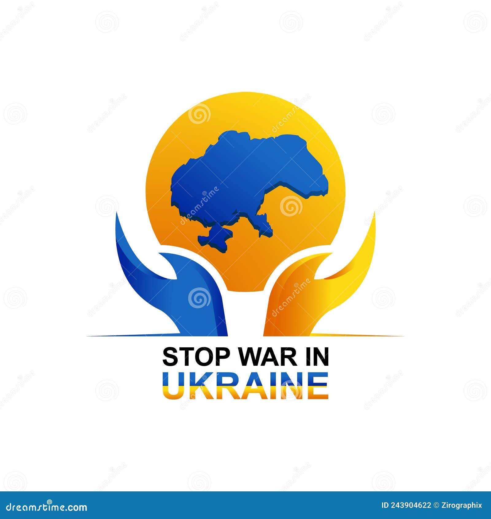 Support for Ukraine Vector Art Illustration Design Stock Vector ...