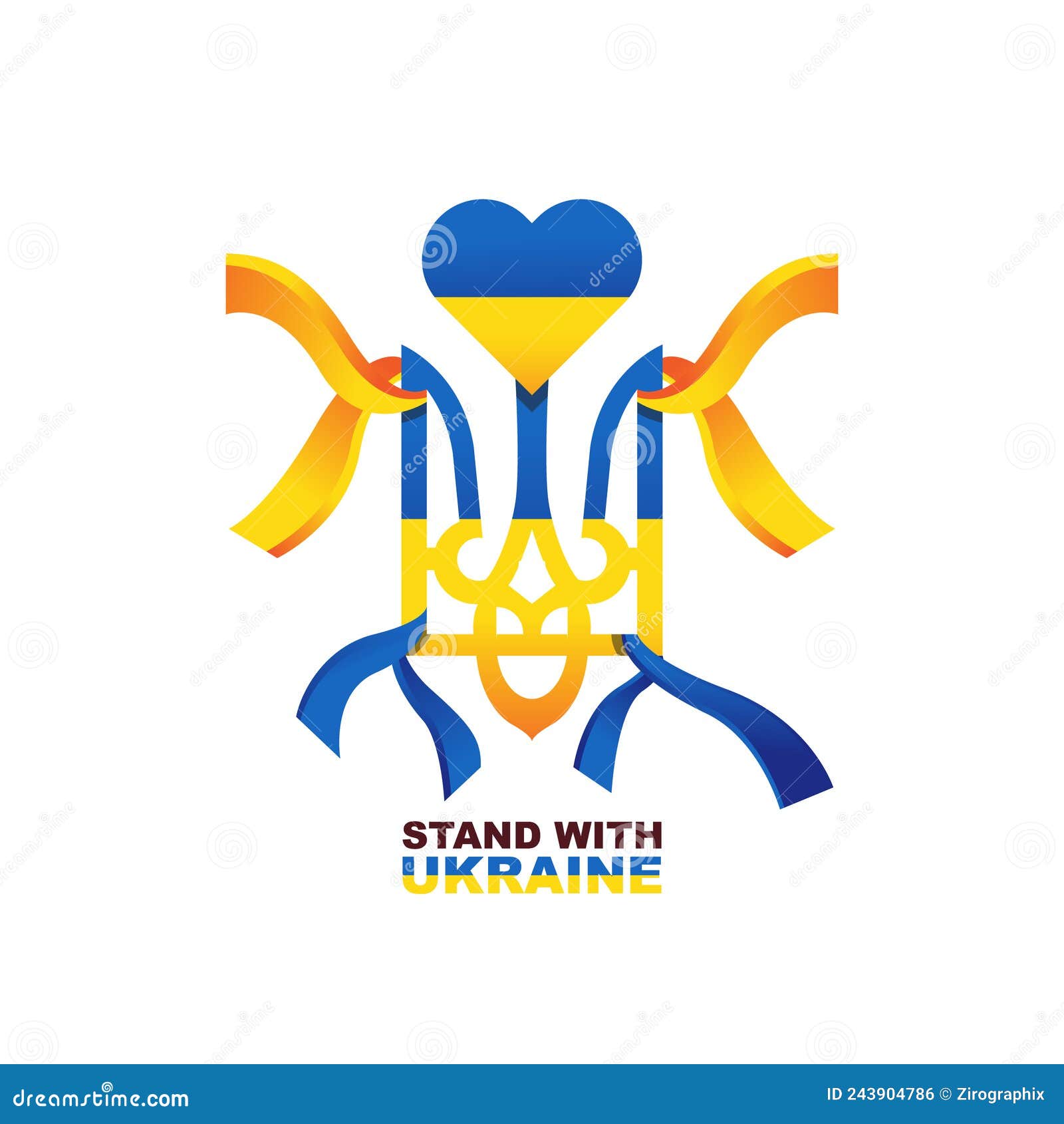Support for Ukraine Vector Art Illustration Design Stock Vector ...
