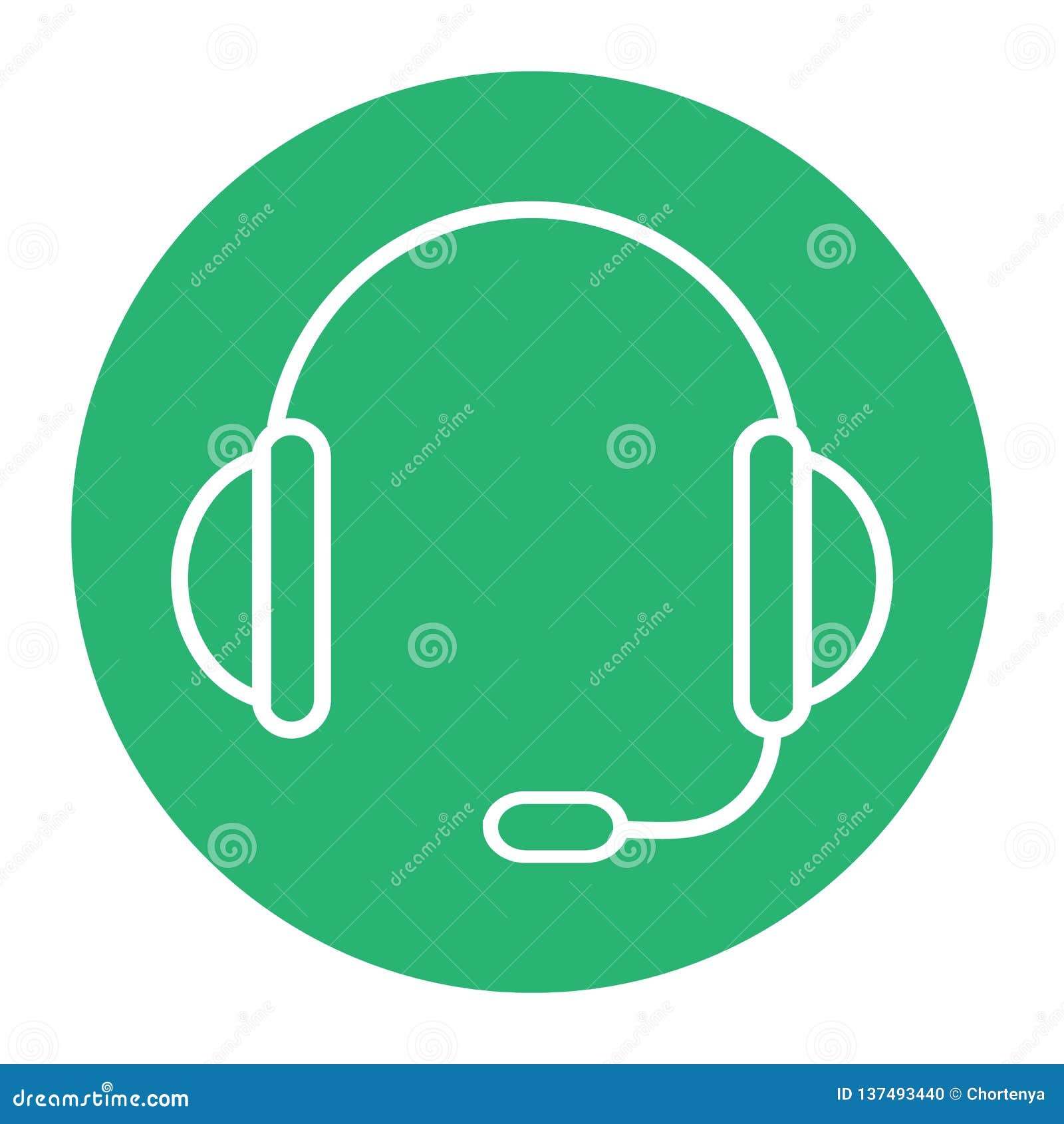 Support Vector Icon. Headset. Eps 10. Color Icon Stock Illustration ...