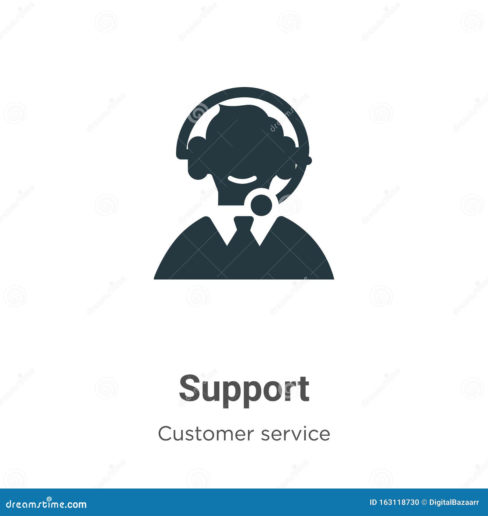 Support Vector Icon on White Background. Flat Vector Support Icon ...