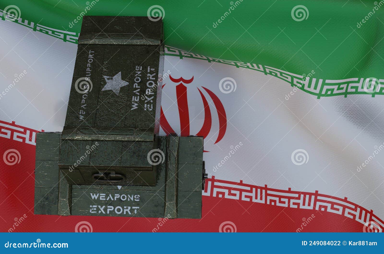 Support Weapons Iran Package of Military Aid, Delivery of Weapons, Flag ...