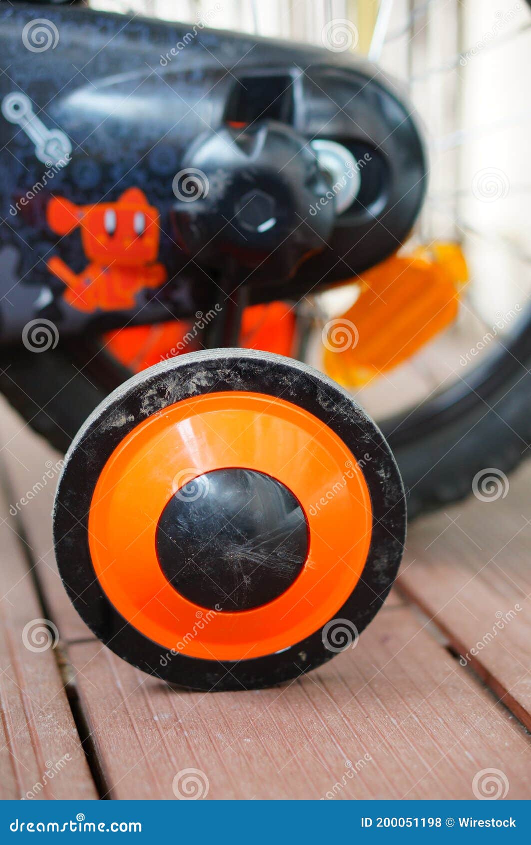 Support Wheel of a Child Bicycle Editorial Stock Photo - Image of btwin ...