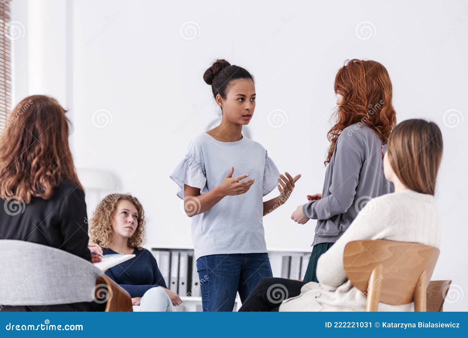 Support for Woman with Issues and Problems To Solve Stock Image - Image ...