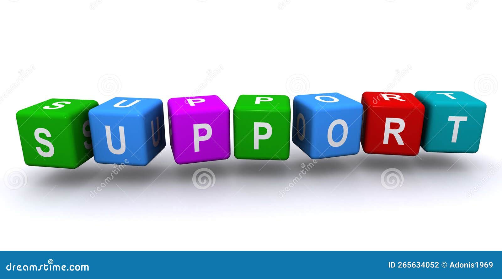 Support Word Blocks on White Stock Illustration - Illustration of ...