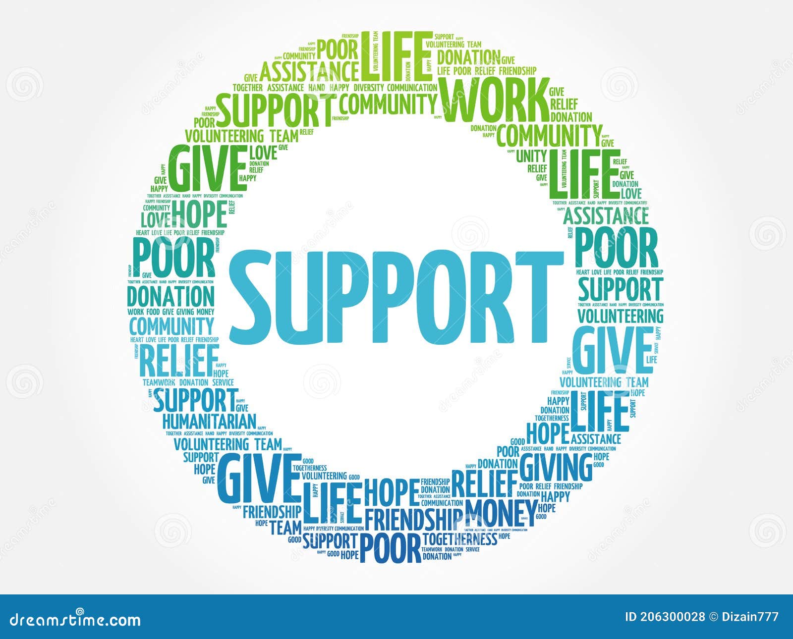 Support word cloud collage stock illustration. Illustration of poor ...