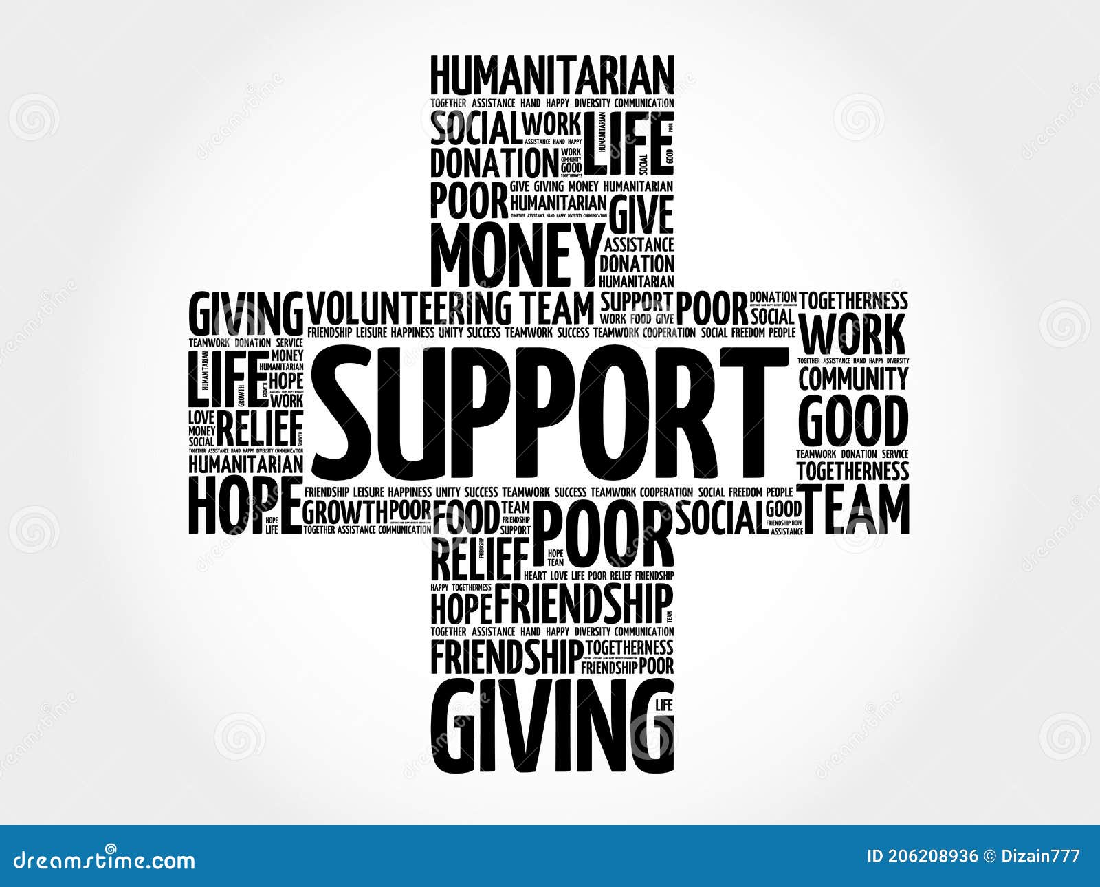 Support word cloud collage stock illustration. Illustration of giving ...