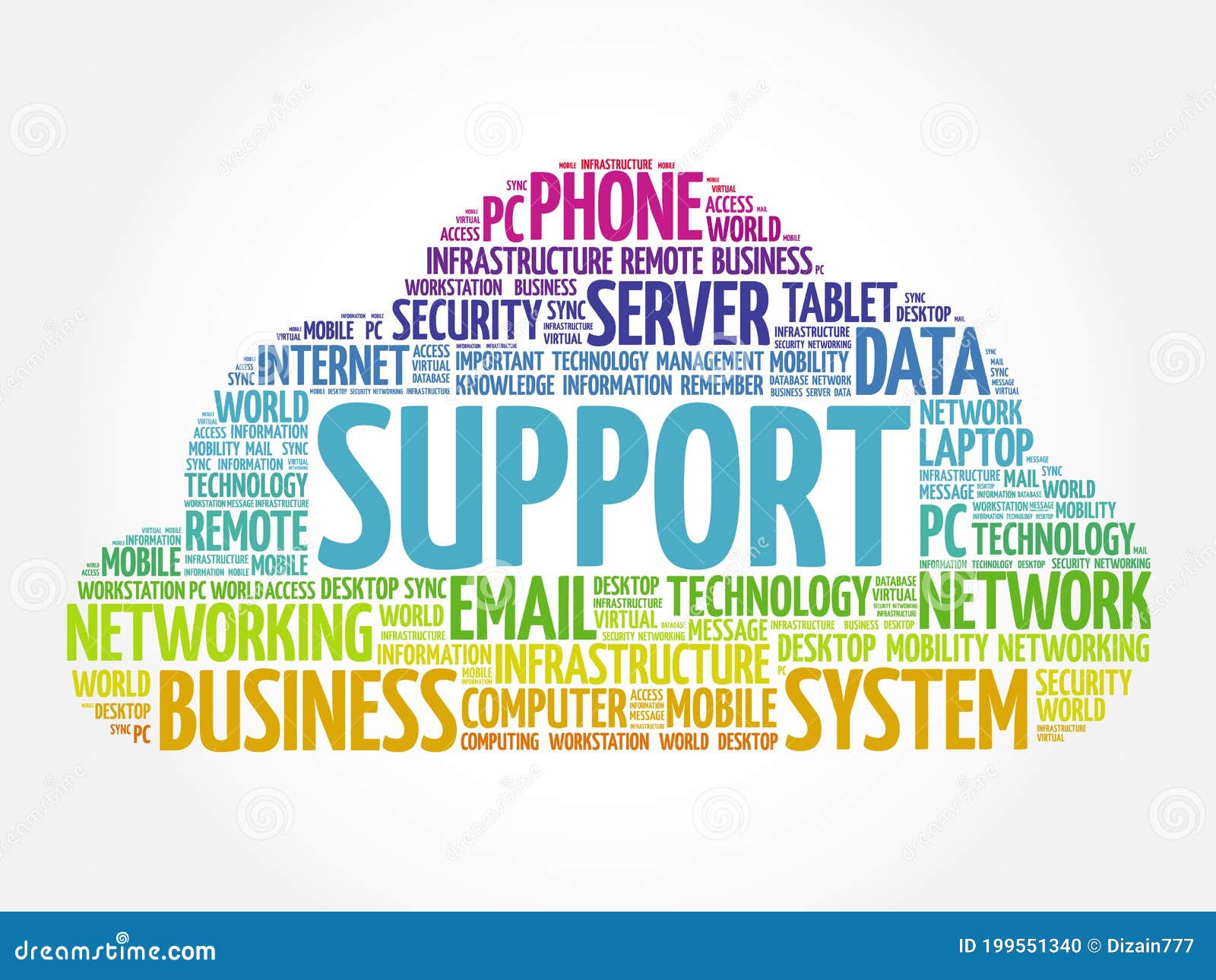 Support word cloud collage stock illustration. Illustration of send ...