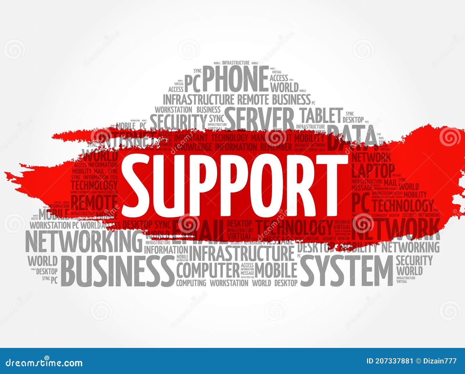 Support word cloud stock illustration. Illustration of problems - 207337881
