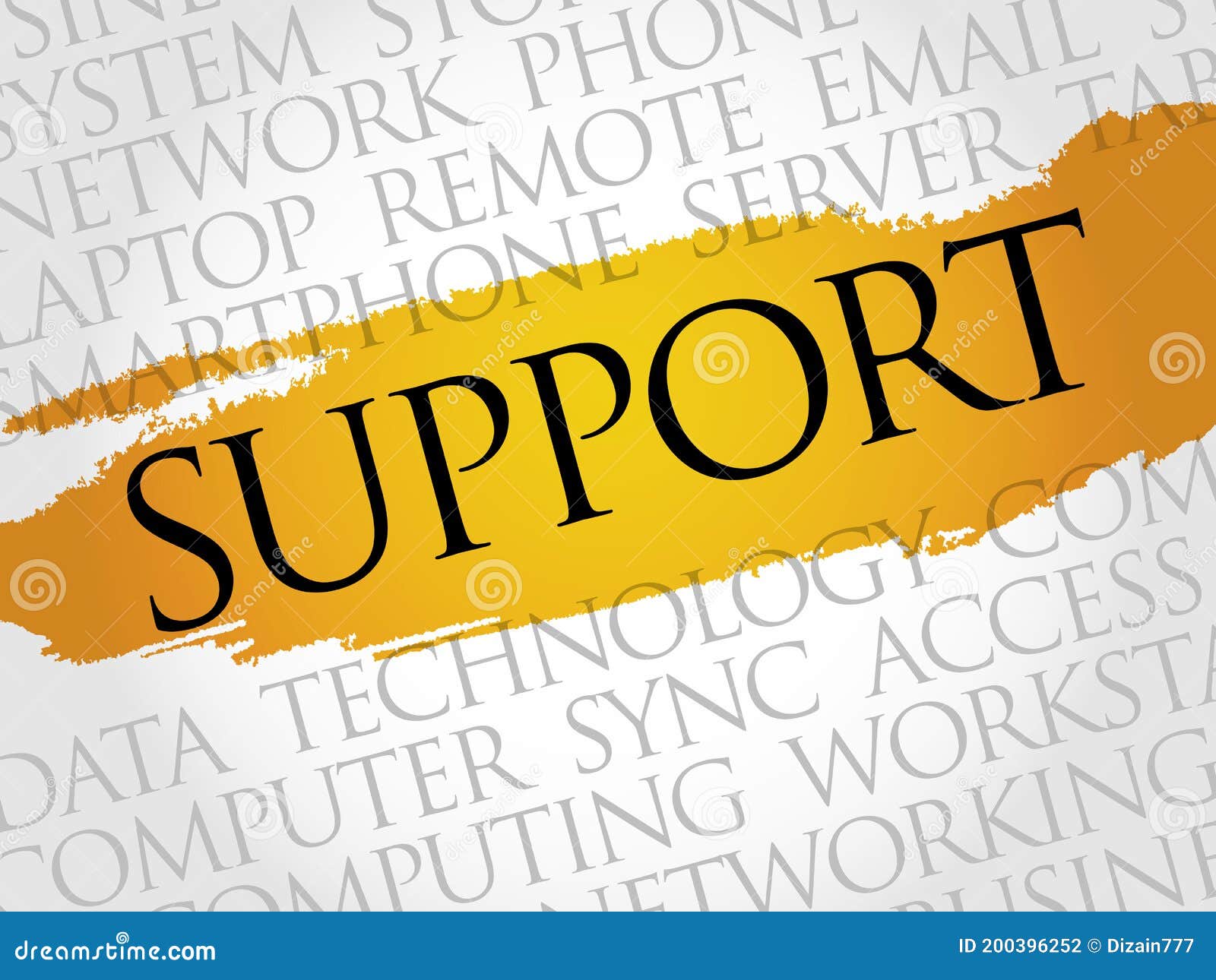 Support word cloud stock illustration. Illustration of mobile - 200396252