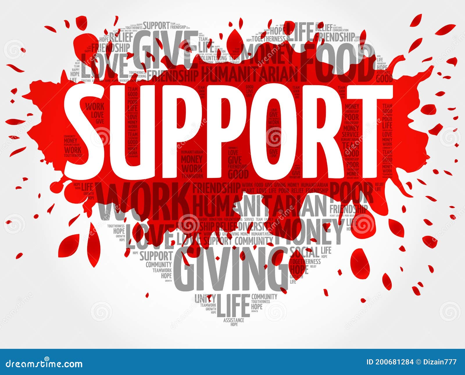 Support word cloud stock illustration. Illustration of business - 200681284
