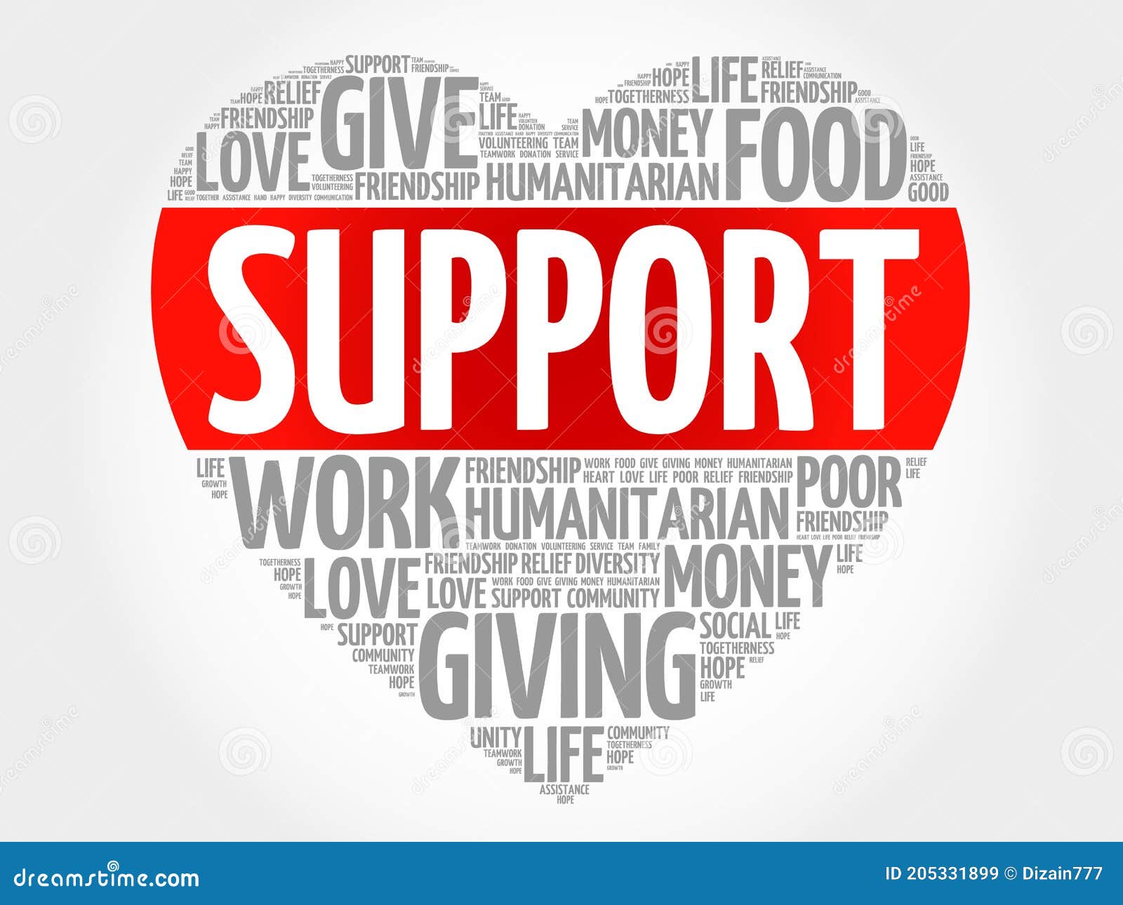 Support word cloud stock illustration. Illustration of poor - 205331899