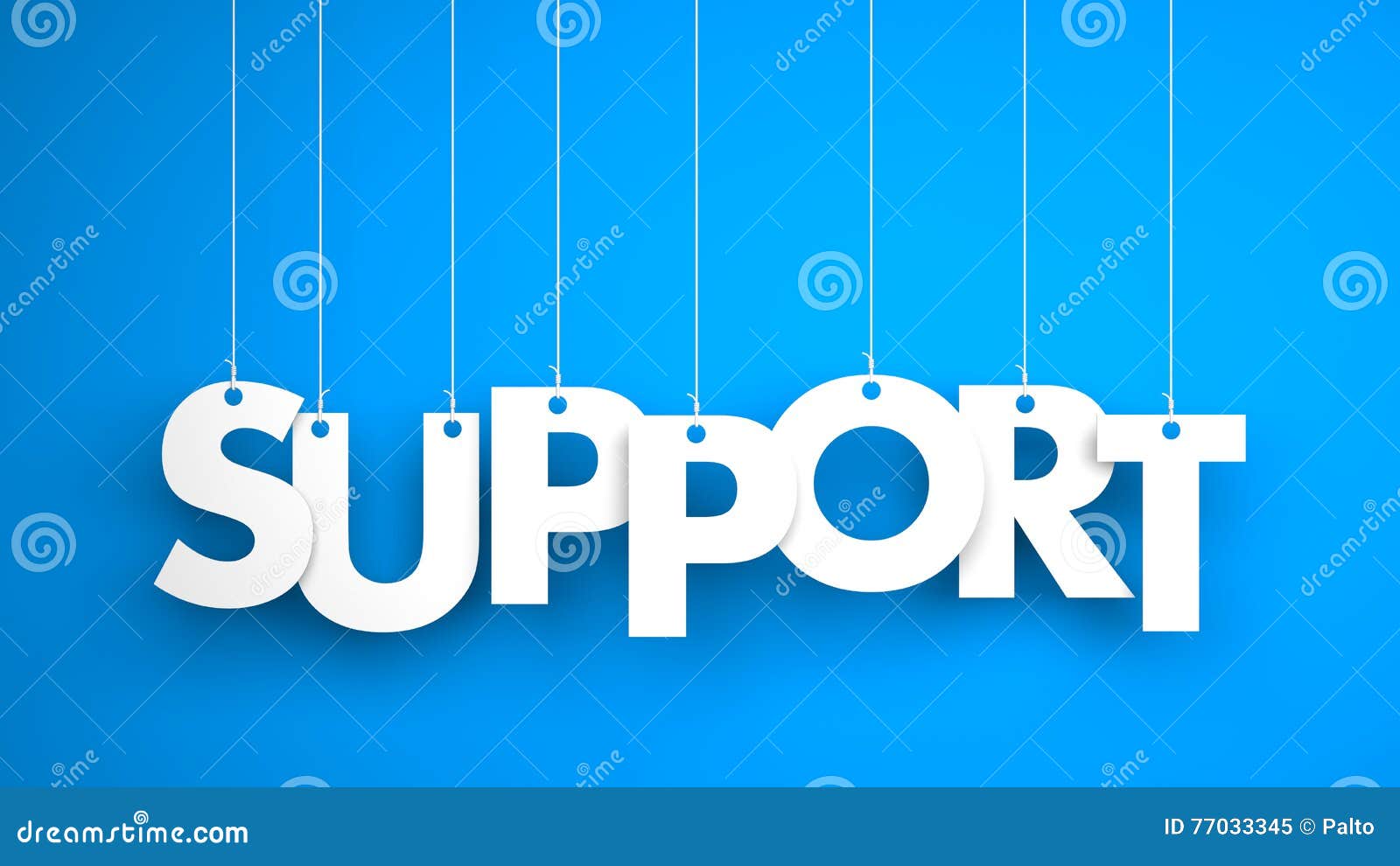 Support Word - Hanging on Rope Stock Illustration - Illustration of ...