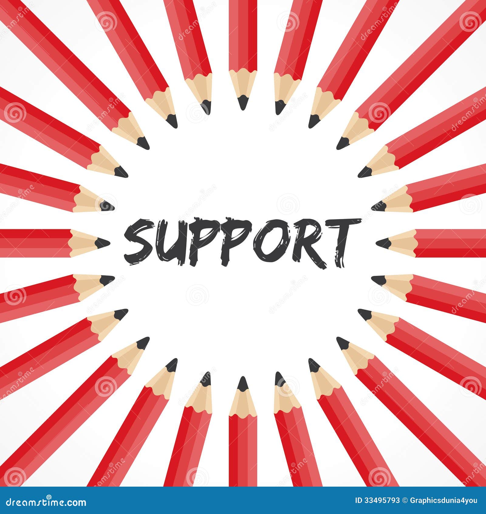 Support Word with Pencil Background Stock Vector - Illustration of ...