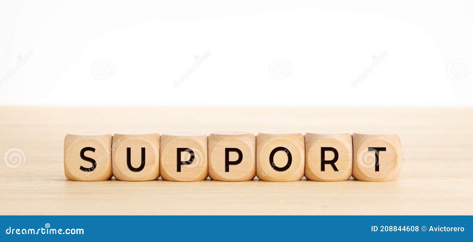 Support Word on Wooden Blocks on Wood Table Stock Photo - Image of ...