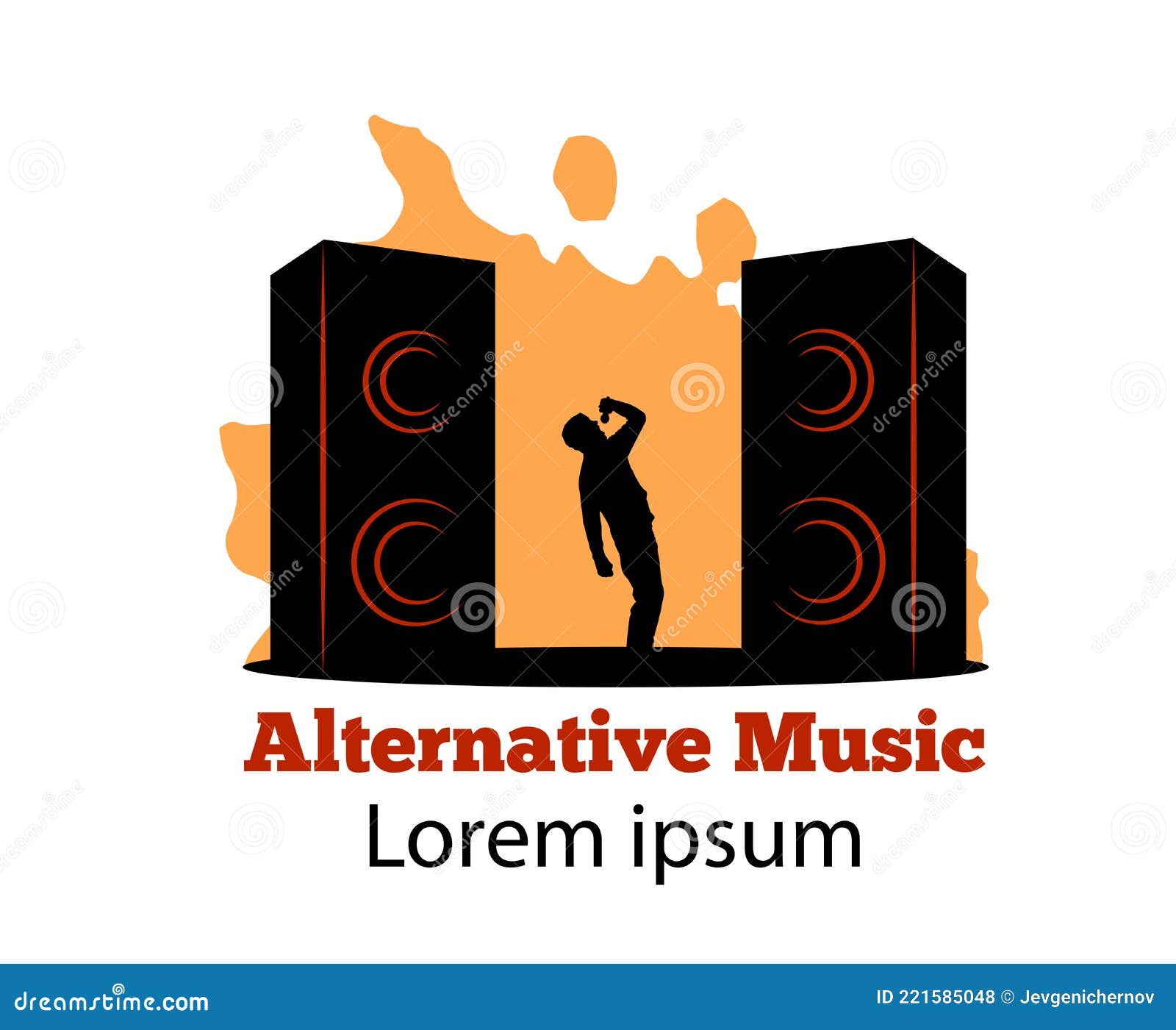 Support Young Alternative Musicians Poster with Singer on Stage Stock ...