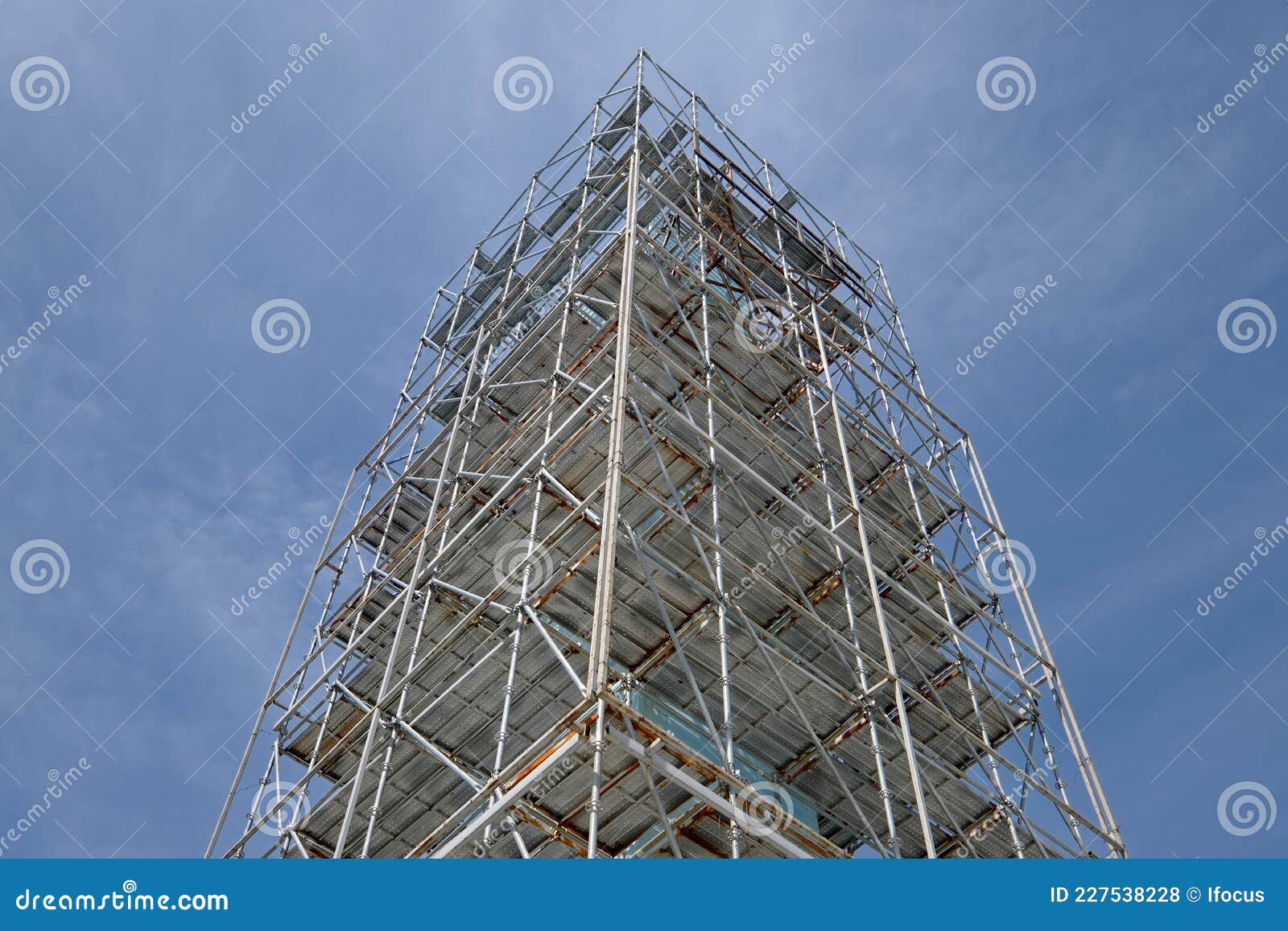 Supported Metal Scaffolds Soar into Blue Sky Stock Photo - Image of ...