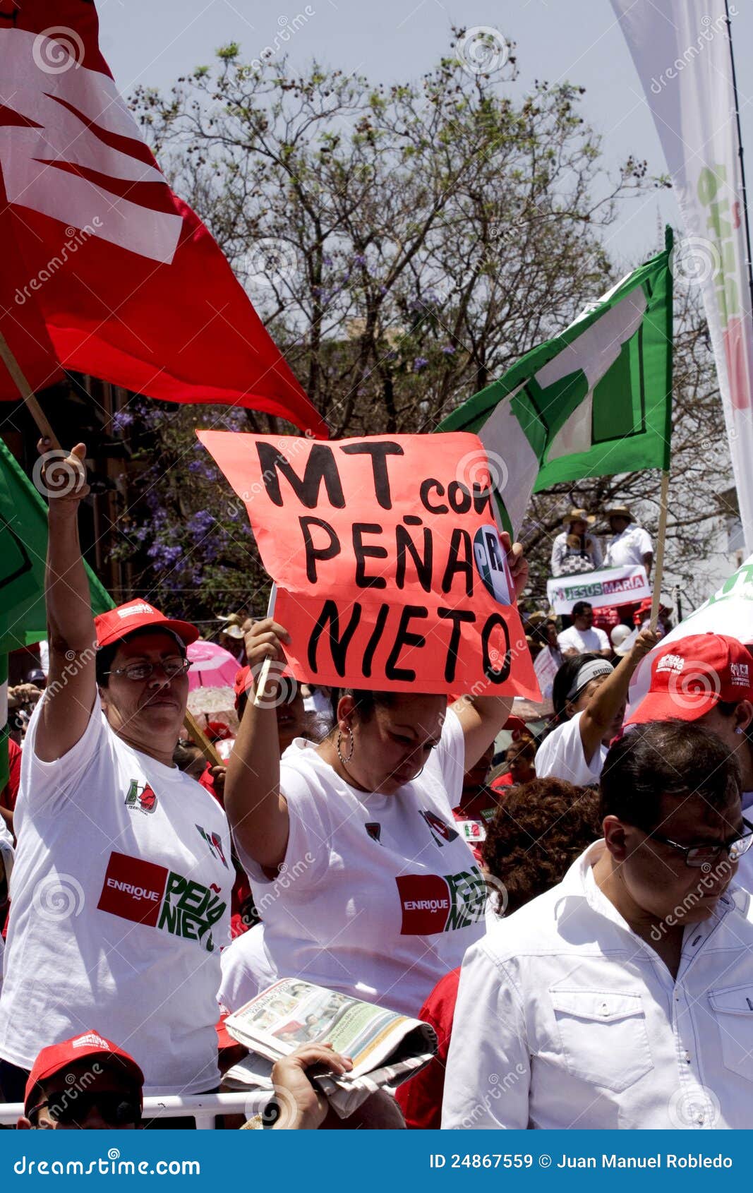 Supporters of the PRI Candidate for President of M Editorial Stock ...