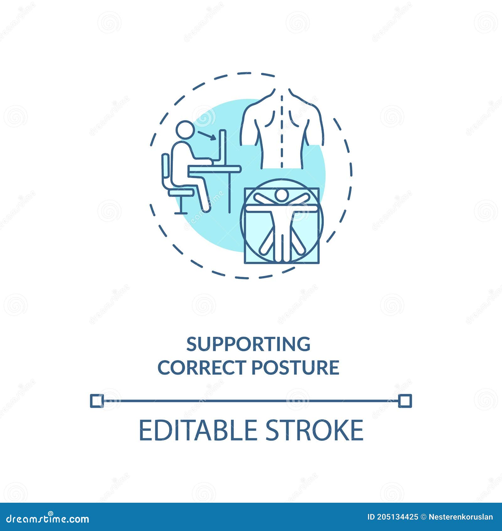 Supporting Correct Posture Concept Icon Stock Vector - Illustration of ...