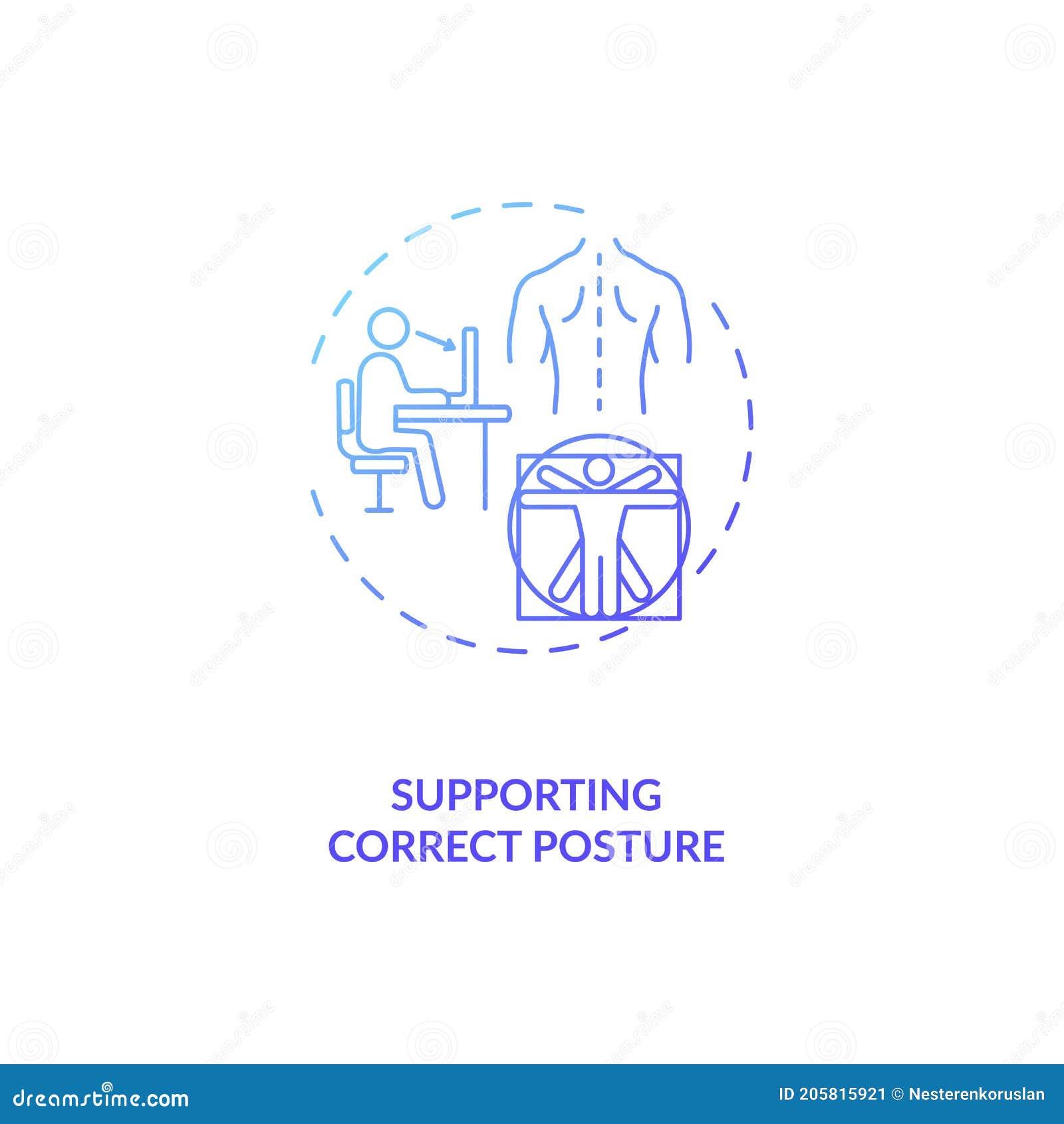 Supporting Correct Posture Concept Icon Stock Vector - Illustration of ...
