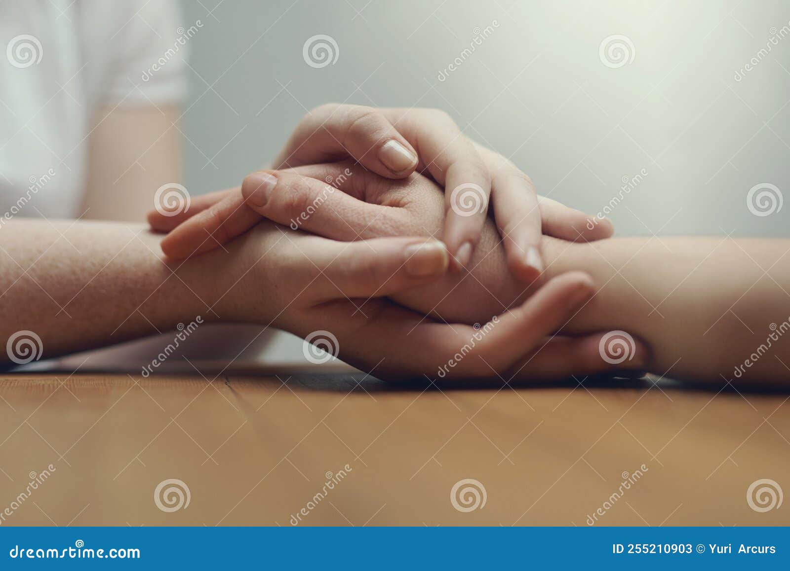 Supporting a Dear Friend. Two People Holding Hands in Comfort. Stock ...