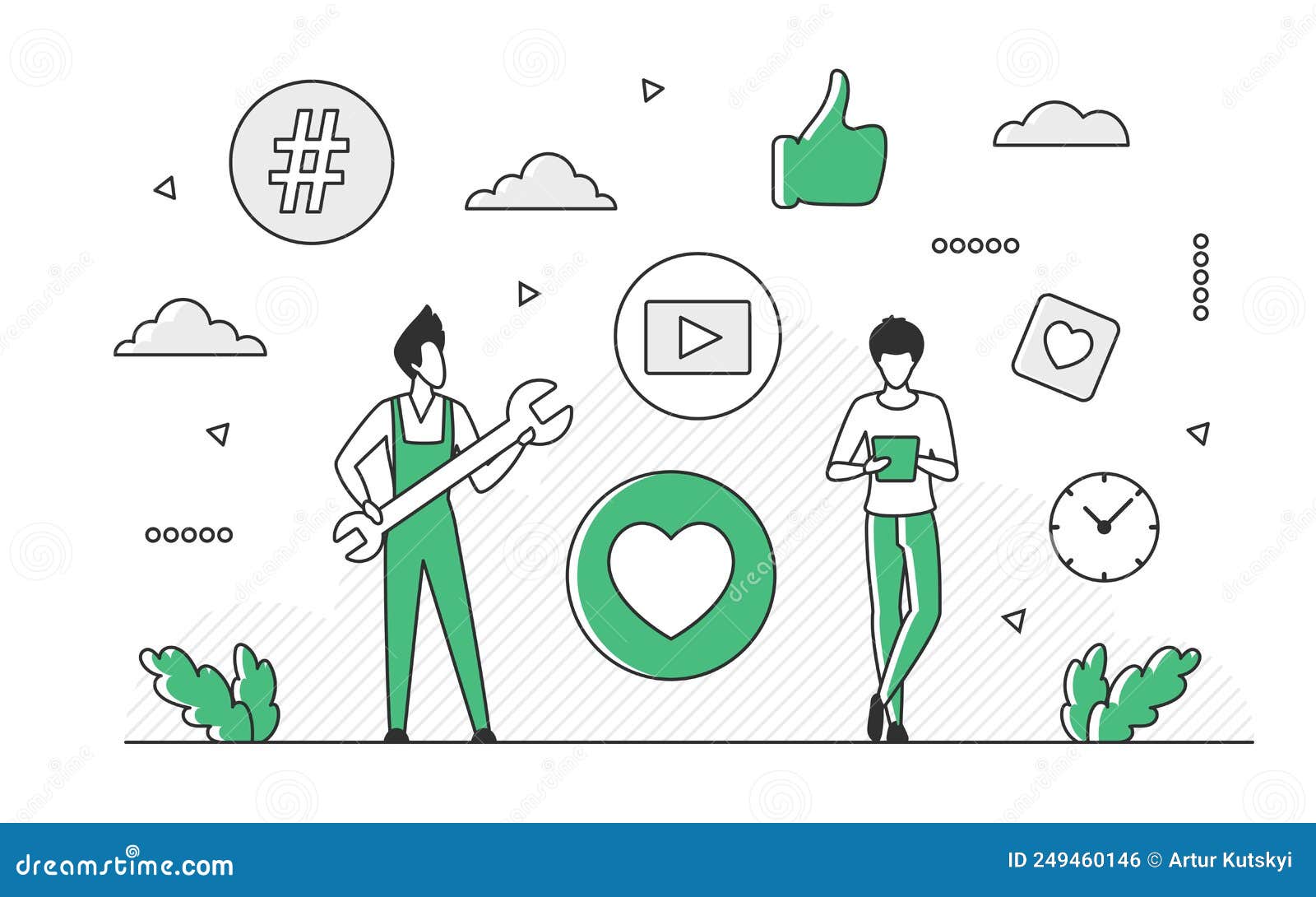 Supporting Fix Team for Technical Issues Stock Vector - Illustration of ...