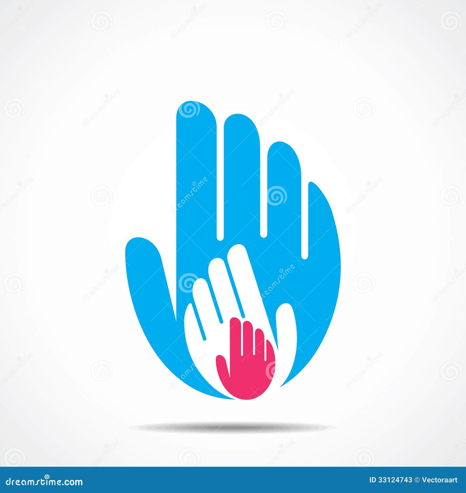 Supporting Hand. 3D Cartoon Character. Isolated On White Royalty-Free ...