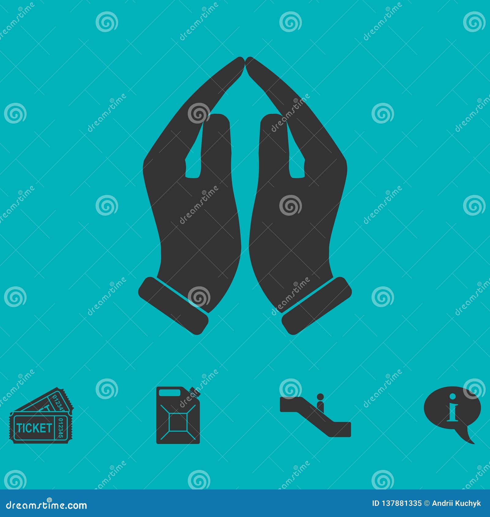 Supporting hands icon flat stock vector. Illustration of defense ...