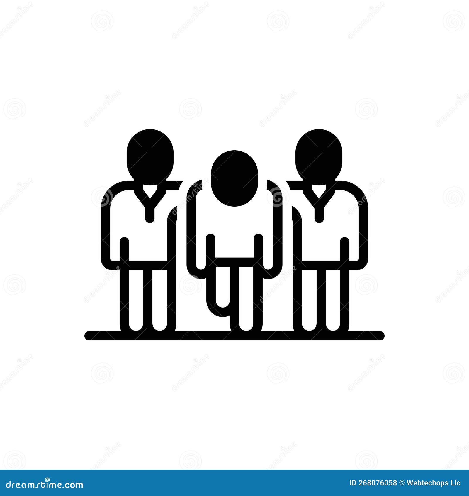 Black Solid Icon for Supporting, Group and People Stock Illustration ...