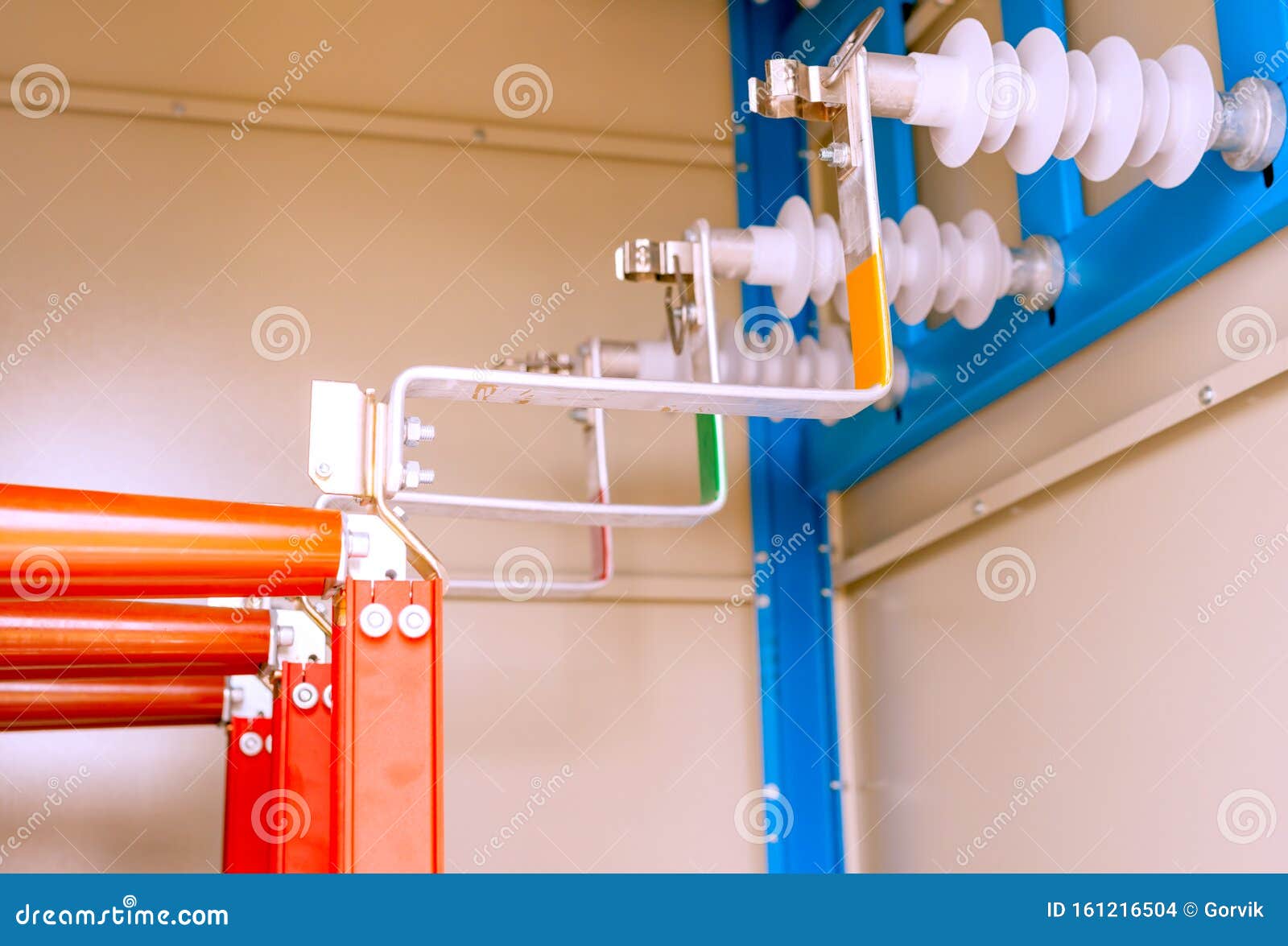 Supporting Insulators and Connecting Aluminum Strips Stock Photo ...