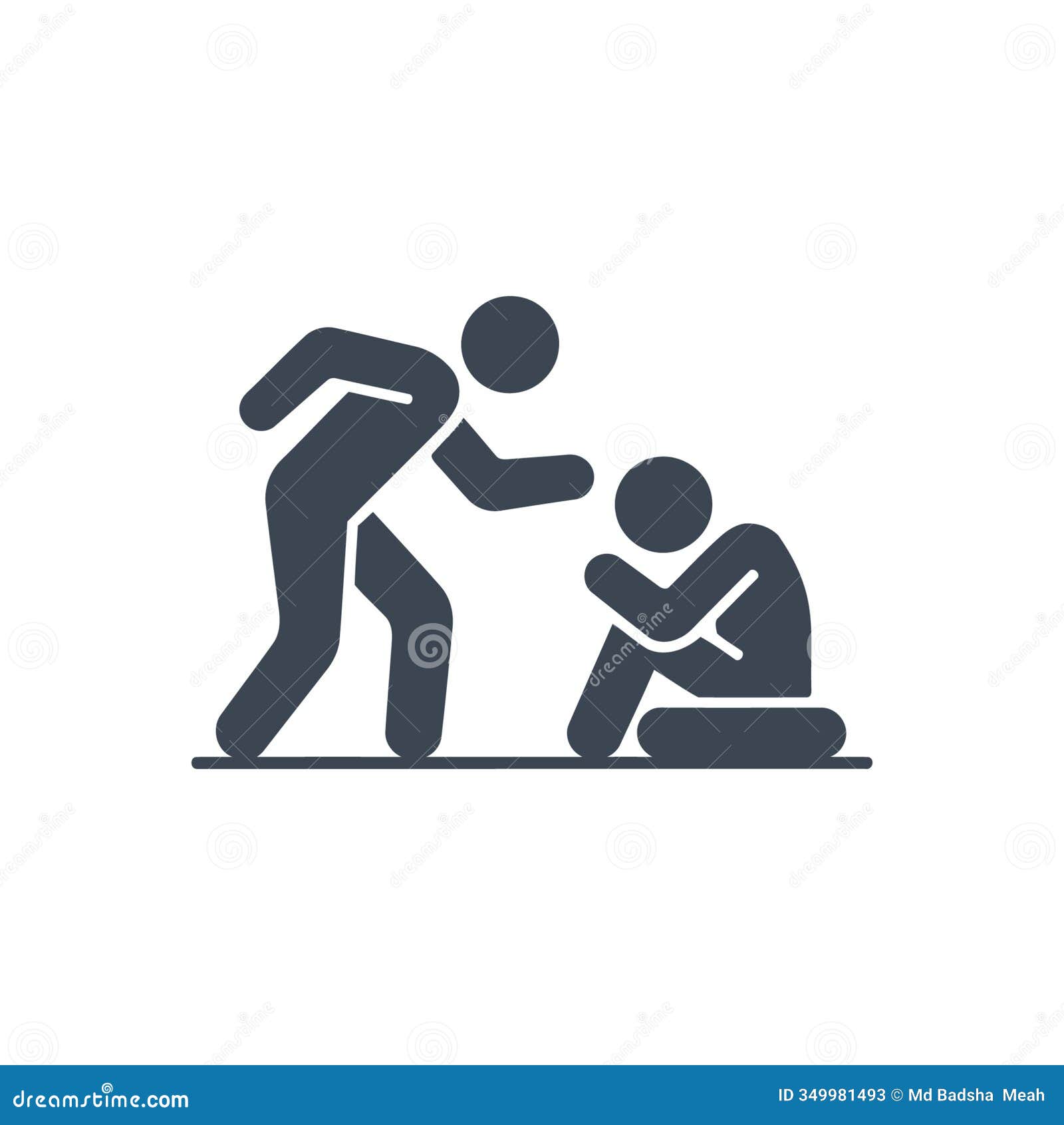 Supporting a Person Icon stock illustration. Illustration of sign ...