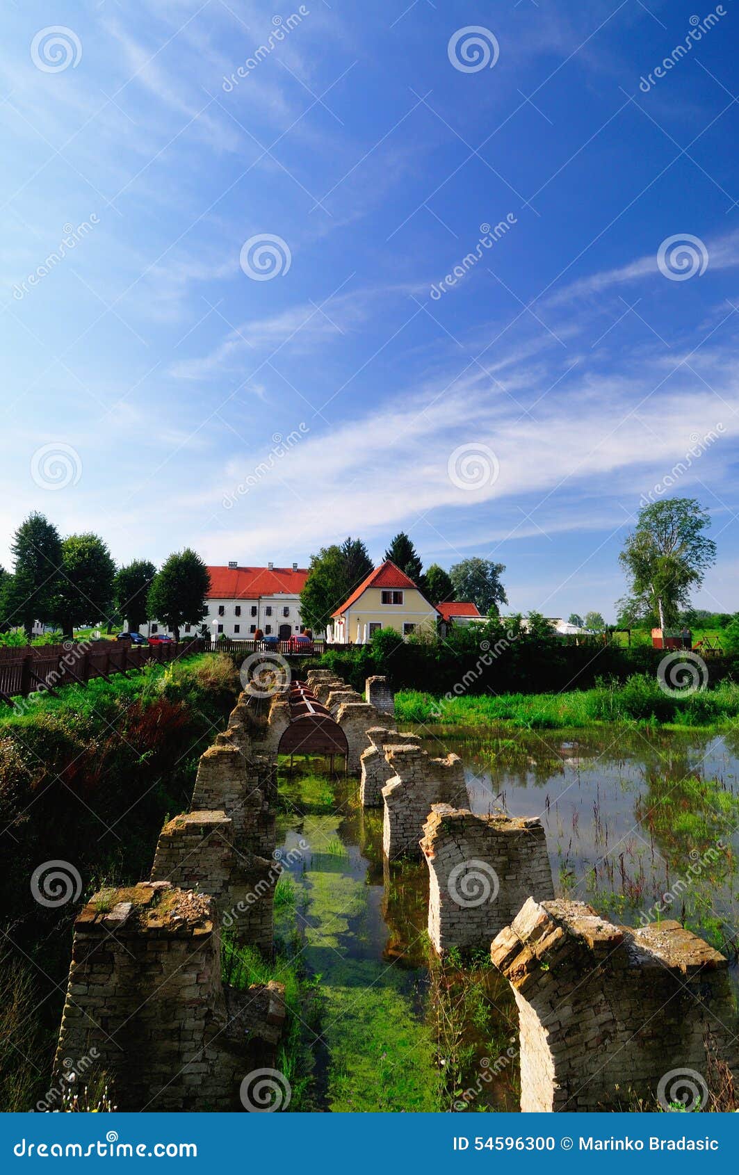 Supporting Pillars of the Old Brick Bridge Stock Photo - Image of ...