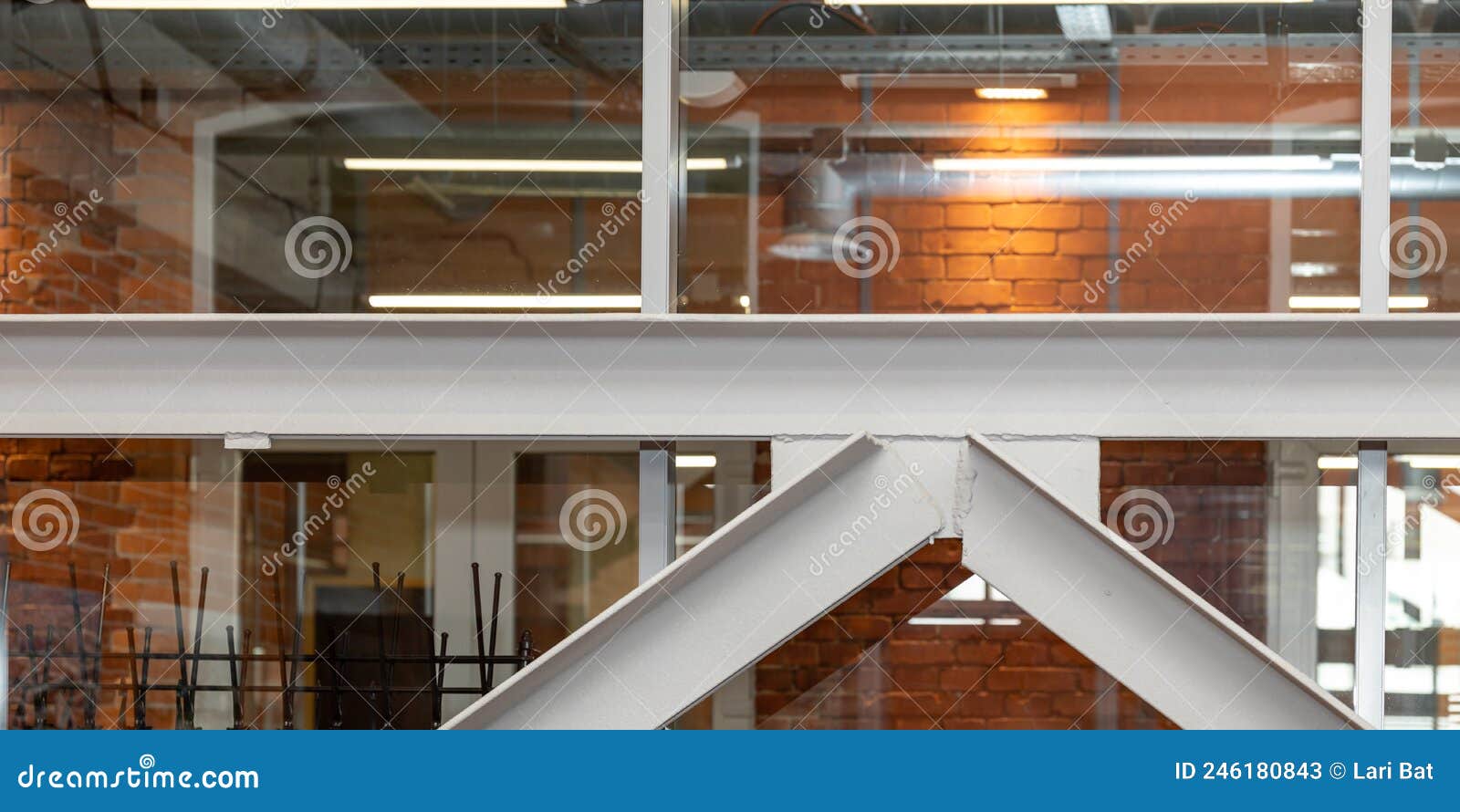 Supporting Structure of Building is Made of Welded Metal Profile. Metal ...