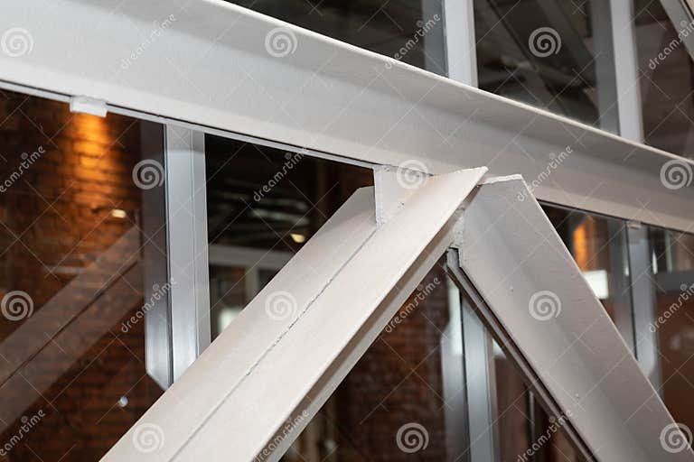 Supporting Structure of Building is Made of Welded Metal Profile. Metal ...