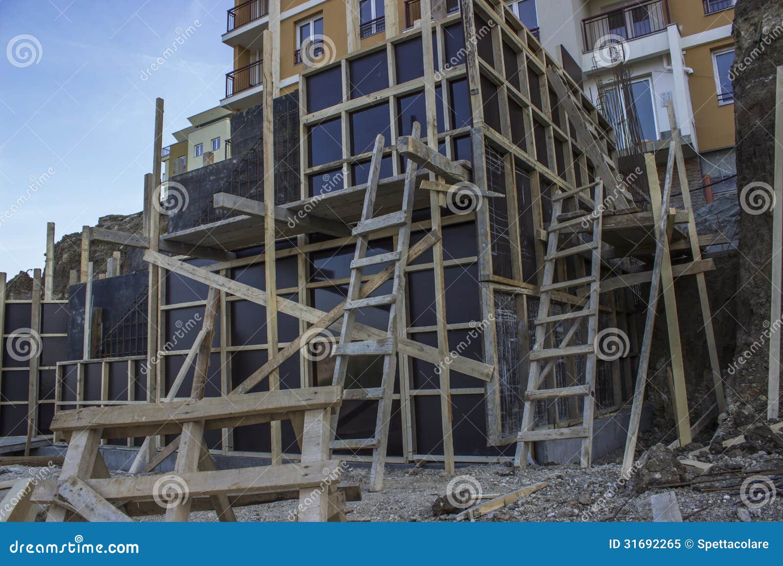 Supporting wall stock image. Image of high, wall, urban - 31692265