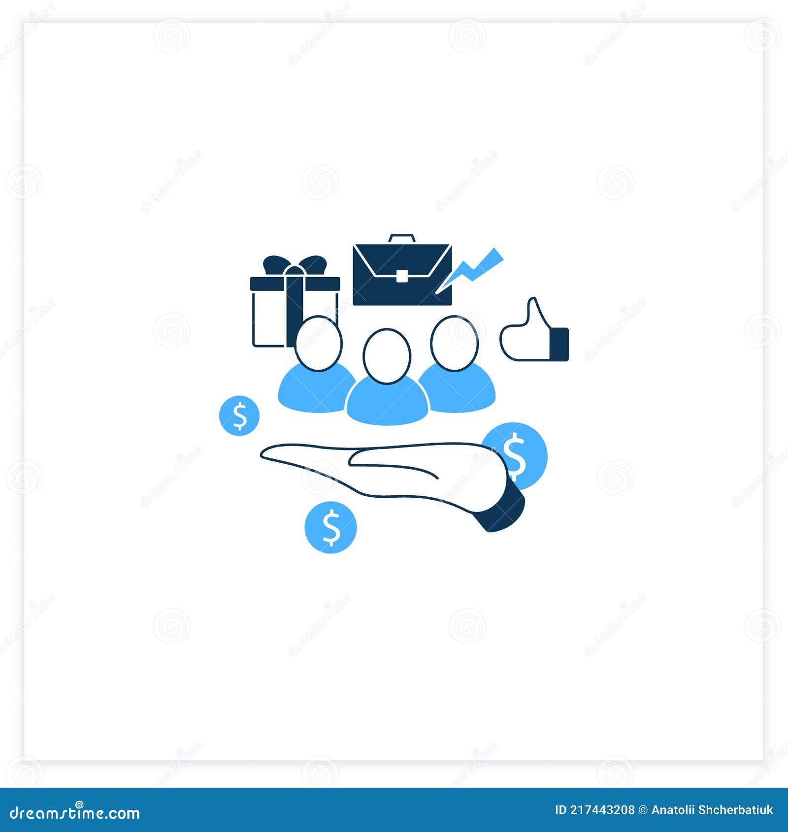 Supporting Workers Flat Icon Stock Vector - Illustration of unpaid ...