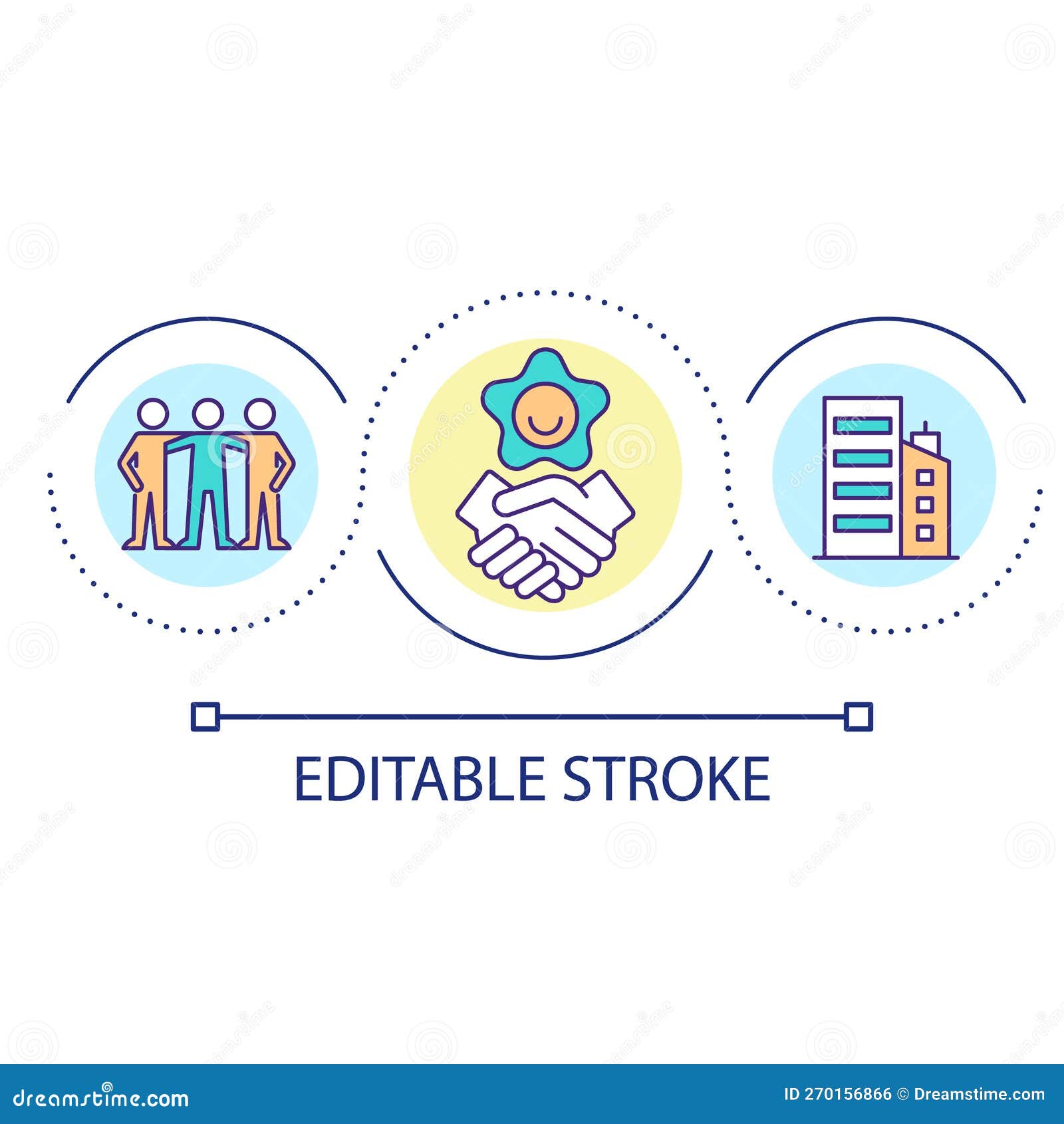 Supportive Environment in Workplace Loop Concept Icon Stock Vector ...