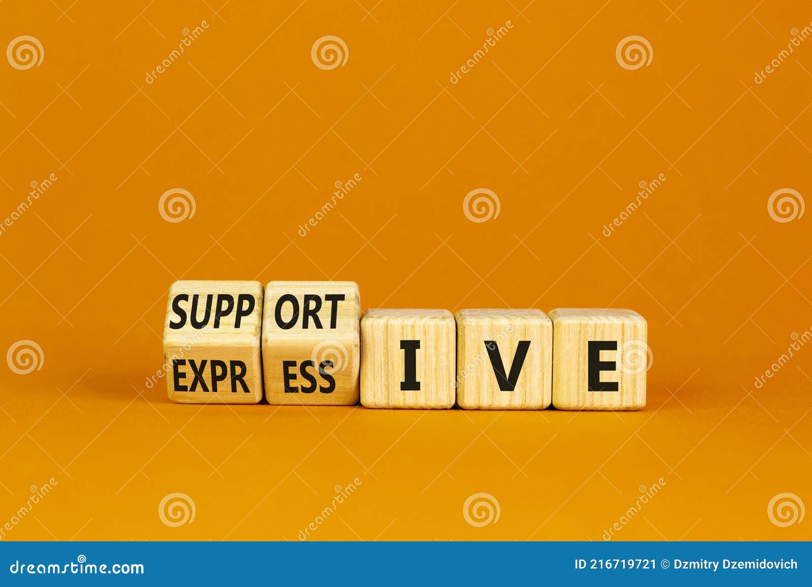 Supportive or Expressive Symbol. Turned Cubes and Changed Words ...