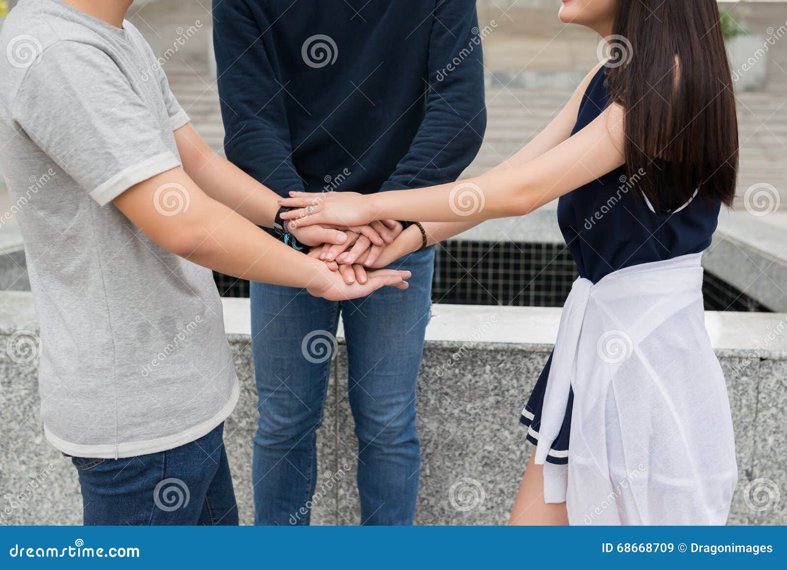 Supportive friends stock image. Image of hands, pile - 68668709